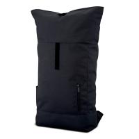 China 15.6 Inch Rucksack RollTop RPET Black Roll Top Backpack Waterproof Expandable for sale