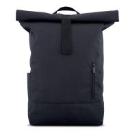 China 15.6 Inch Rucksack RollTop RPET Black Roll Top Backpack Waterproof Expandable for sale