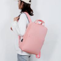 China 41cm Student Laptop Backpack USB Charging Waterproof Canvas Travel Rucksack Black for sale