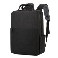 China 41cm Student Laptop Backpack USB Charging Waterproof Canvas Travel Rucksack Black for sale