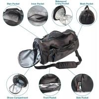 China Polyester Anti Theft Travel Gym Bag 65L with Wet Pocket Shoe Compartment for sale
