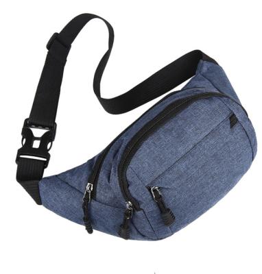 China Canvas Waterproof Waist Pouch Bag 7.1x2.8x4.3 Inches Adjustable Strap Multi Pocket Fanny Pack for sale