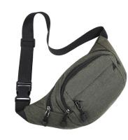 China Canvas Waterproof Waist Pouch Bag 7.1x2.8x4.3 Inches Adjustable Strap Multi Pocket Fanny Pack for sale