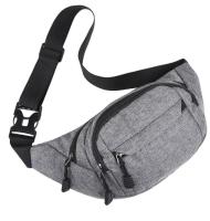 China Canvas Waterproof Waist Pouch Bag 7.1x2.8x4.3 Inches Adjustable Strap Multi Pocket Fanny Pack for sale