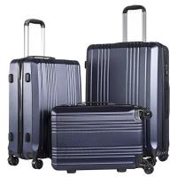 China ABS Hardside Travel Luggage Set 3 Pieces 20 24 28 Inch TSA Lock Spinner Wheels for sale