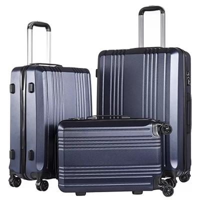China ABS Hardside Travel Luggage Set 3 Pieces 20 24 28 Inch TSA Lock Spinner Wheels for sale