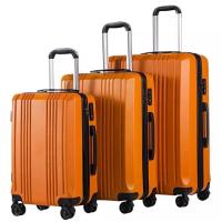 China ABS Hardside Travel Luggage Set 3 Pieces 20 24 28 Inch TSA Lock Spinner Wheels for sale