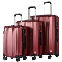 China ABS Hardside Travel Luggage Set 3 Pieces 20 24 28 Inch TSA Lock Spinner Wheels for sale