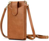 China Small Crossbody Cellphone Wallet Synthetic Leather Card Holder 6 Slot for sale