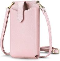 China Small Crossbody Cellphone Wallet Synthetic Leather Card Holder 6 Slot for sale