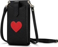 China Small Crossbody Cellphone Wallet Synthetic Leather Card Holder 6 Slot for sale