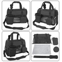 China 3 in 1 Pet Carrier Bag for Small Cats and Dogs Canvas PU Travel Carrier 40x30x30 cm for sale