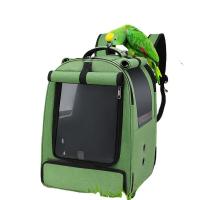 China Lightweight Bird Parrot Pet Carrier Bag Cage Outdoor Mesh Large Foldable Travel Backpack for sale
