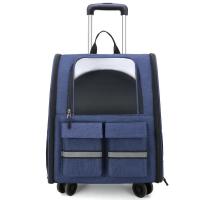 China Pet Carrier Backpack with Wheels 36x28x41cm Oxford Fabric Travel Trolley for Dogs Cats for sale
