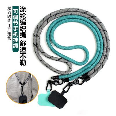 China ODM Universal Phone Lanyard Adjustable Nylon Neck Phone Strap With Patch Metal for sale