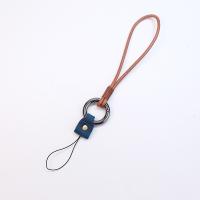 China OEM Universal Phone Lanyard Strap Adjustable Leather Neck Phone Strap With Patch Metal for sale