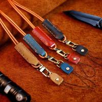 China OEM Universal Phone Lanyard Strap Adjustable Leather Neck Phone Strap With Patch Metal for sale