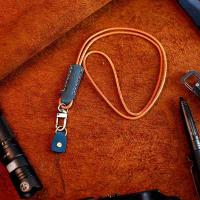 China OEM Universal Phone Lanyard Strap Adjustable Leather Neck Phone Strap With Patch Metal for sale
