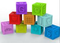 China Food Grade Embossed Silicone Rubber Block , Silicone Baby Stacking Blocks for sale