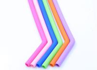 China Hot Drink Reusable Long Slender Food Grade Silicone Straws With Cleaning Brushes for sale