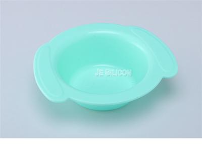 China Light Green Silicone Baby Feeding Bowls ,  Soft Silicone Baby Plate Easy Wash for sale