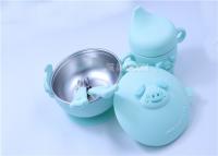 China Ecofriendly Silicone Baby Products , Silicone Baby Bowl With Spoon Fork for sale