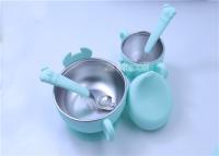 China Customized Silicone Baby Products , Silicone Suction Baby Plate With Spoon for sale