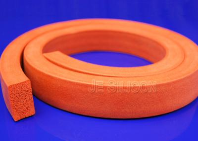 China Orange Silicone Sponge Rubber Strips Low Protein Adhesion Platinum Catalytic for sale