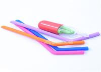 China Space Saving Portable Food Grade Silicone Straws Easily Washing Rust Resistance for sale