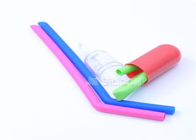 China Durable Silicone Smoothie Straws , Flexible Reusable Straws Long Lifetime for sale