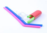 China Durable Silicone Smoothie Straws , Flexible Reusable Straws Long Lifetime for sale