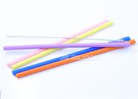 China Outdoor Picnics Food Grade Silicone Straws Milkshakes Yogurt With Brush Cleaner for sale