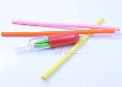 China 10g Flexible Silicone Straws , Extra Long Silicone Straws With Cleaning Brushes for sale