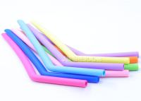China Colorfast Healthy Bendy Silicone Straws , Skinny Reusable Straws Non Toxic for sale