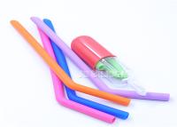 China Colorfast Healthy Bendy Silicone Straws , Skinny Reusable Straws Non Toxic for sale