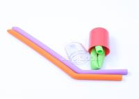 China Reusable 5.6 Inch Angled Food Grade Silicone Straws Dishwasher Safe OPP Bag Packed for sale