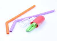 China Reusable 5.6 Inch Angled Food Grade Silicone Straws Dishwasher Safe OPP Bag Packed for sale