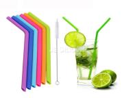 China Bent Straight Candy Color Food Grade Silicone Straws Bacteria Resistant for sale