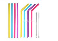 China Bent Straight Candy Color Food Grade Silicone Straws Bacteria Resistant for sale