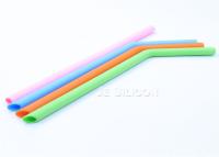 China Safe Bubble Tea Straws With Brush , Silicone Boba Straws No Rubber Taste for sale