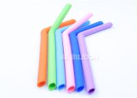 China Fancy BPA Free Reusable Straws , Travel Collapsible Silicone Straw Colorfast for sale
