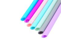 China Fancy BPA Free Reusable Straws , Travel Collapsible Silicone Straw Colorfast for sale