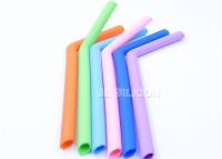 China BPA Free Reusable Silicone Drinking Straws , Silicone Bendy Straws No Metal Aftertaste for sale
