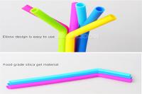 China Curved Bent Drinking Silicone Straws Dishwasher Safe Any Colors Easy To Clean for sale