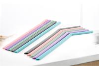 China Tumbler Reusable Silicone Drinking Straws , Custom Bubble Tea Straws Non Stick for sale