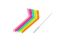 China Foldable Smoothie Food Grade Silicone Straws Bubble Tea Bpa Free SGS Approval for sale
