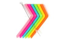 China Foldable Smoothie Food Grade Silicone Straws Bubble Tea Bpa Free SGS Approval for sale