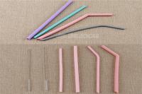 China Customized Logo Food Grade Silicone Straws Soft Texture In Bar Accessories for sale