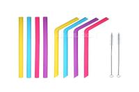 China Bubble Tea Silicone Smoothie Straws Bpa Free Durable Eco Friendly For Drinking for sale