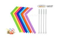China Smoothie Reusable Silicone Drinking Straws Environmentally Friendly FDA Approval for sale